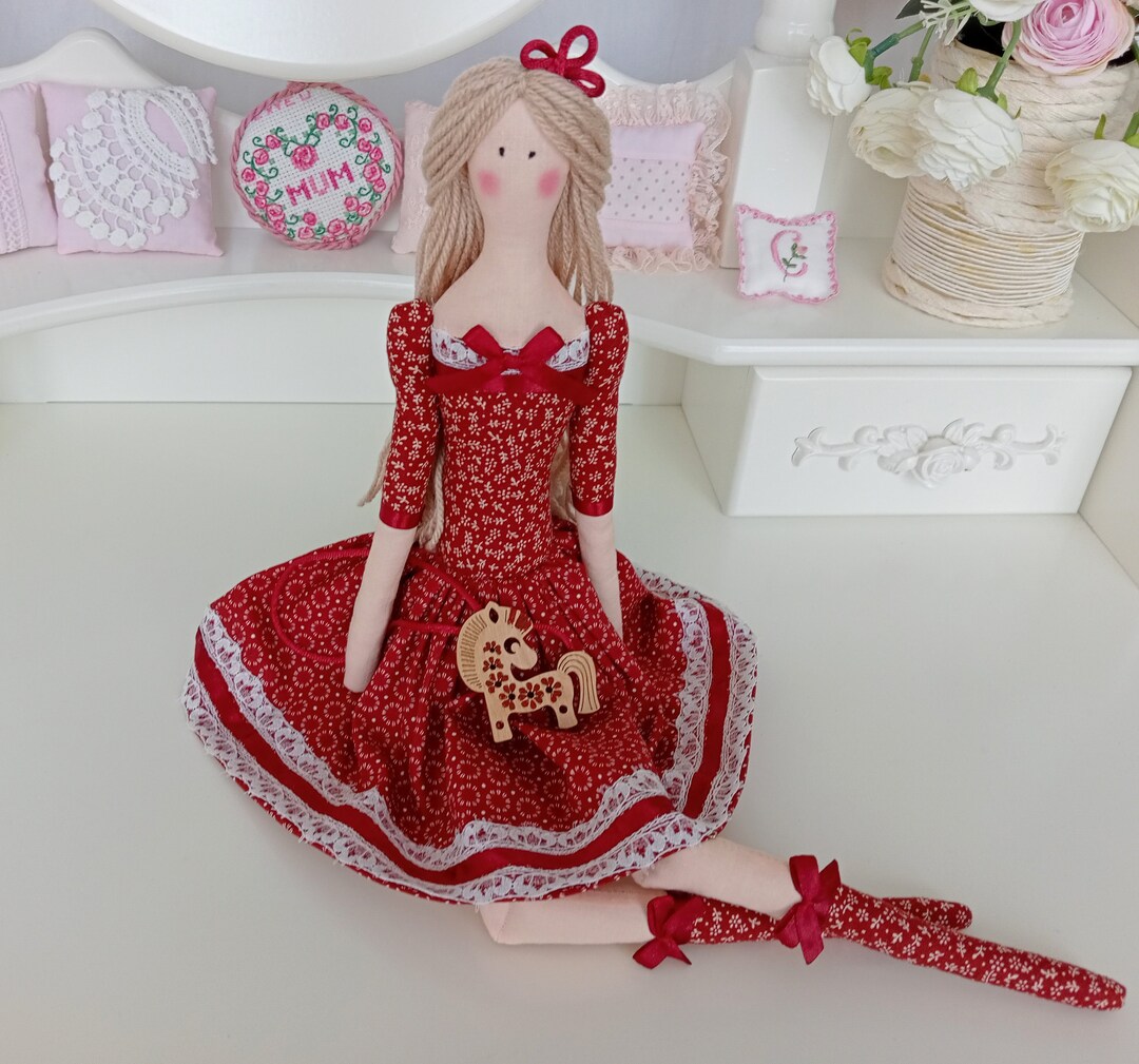 Tilda Doll, Long Hair Doll, Handmade Doll, Rag Doll, Living Room Decor ...