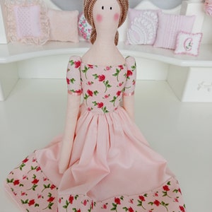 Doll in Apricot Dress, Tilda Doll, Ragdoll, Handmade Doll, Gift for Mom ...