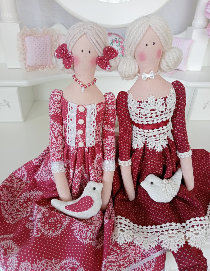 Tilda Doll a Doll With a Bird in Its Handsliving Room Decor - Etsy