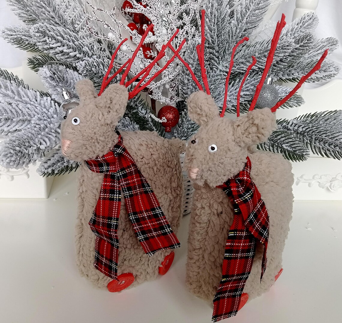 Primitive Dark Beige Reindeer, Christmas Toy, Tilda Reindeer, Christmas ...