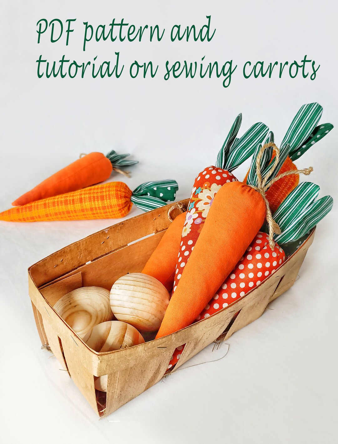 Pattern Carrots PDF, DIY Home Holiday Decor, Carrot Sewing Tutorial ...