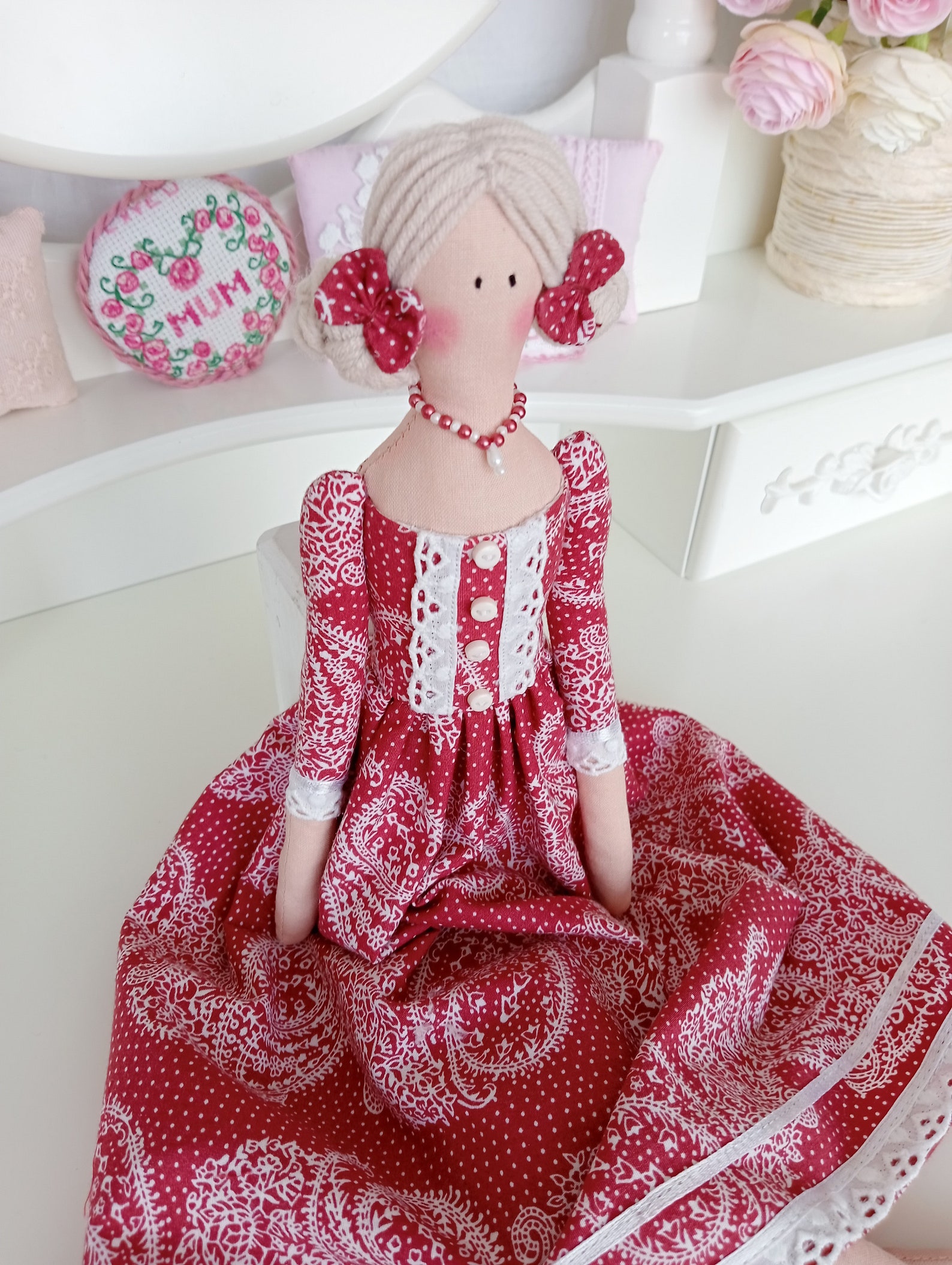 Tilda Doll a Doll With a Bird in Its Handsliving Room Decor - Etsy