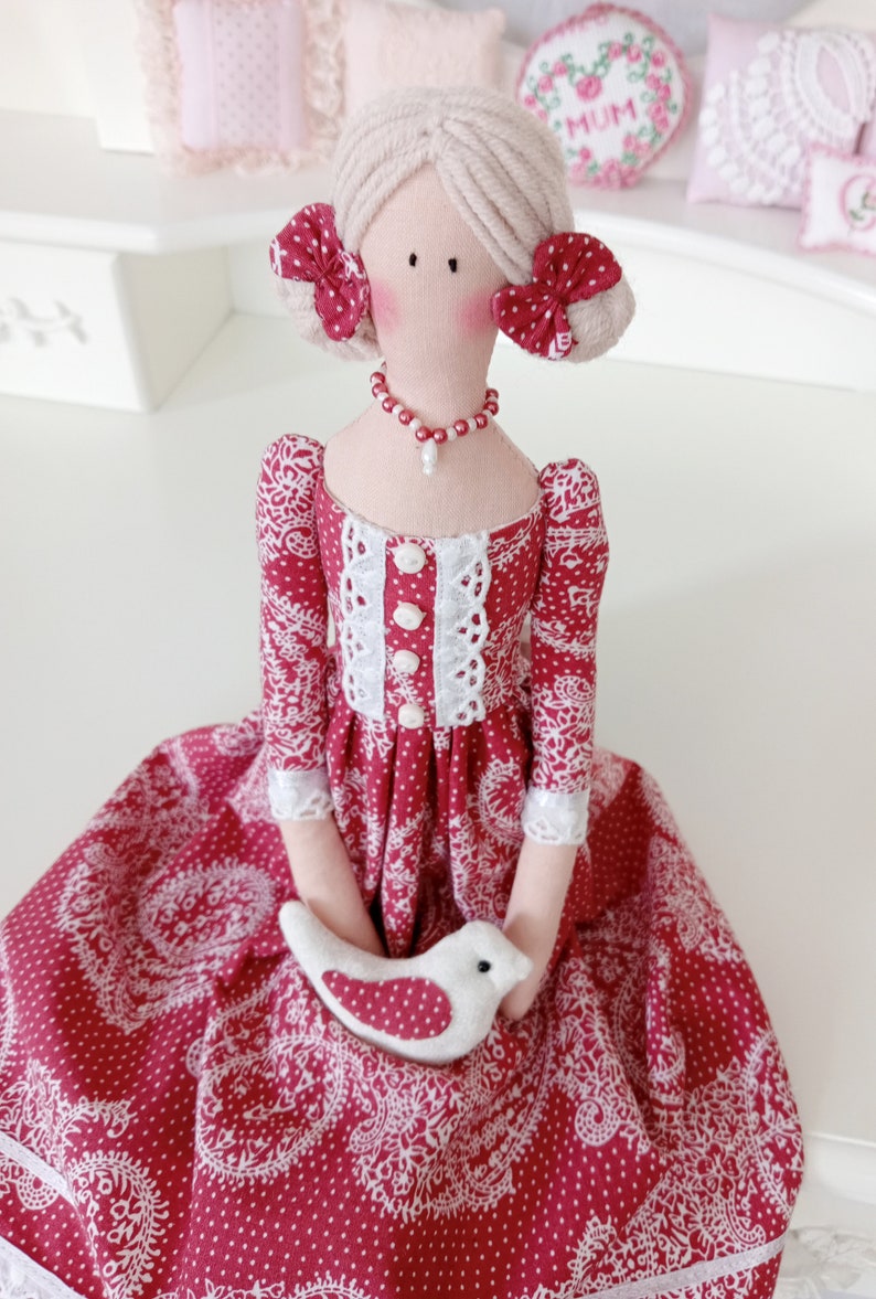 Tilda Doll a Doll With a Bird in Its Handsliving Room Decor - Etsy
