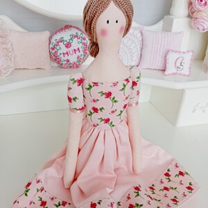 Doll in Apricot Dress, Tilda Doll, Ragdoll, Handmade Doll, Gift for Mom ...