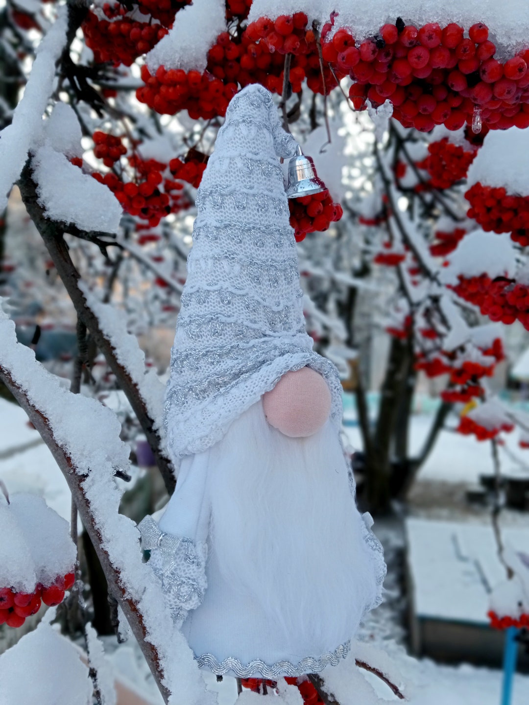 Winter Gnomes, Gnome in White, Handmade Gnome, Scandinavian Gnome ...