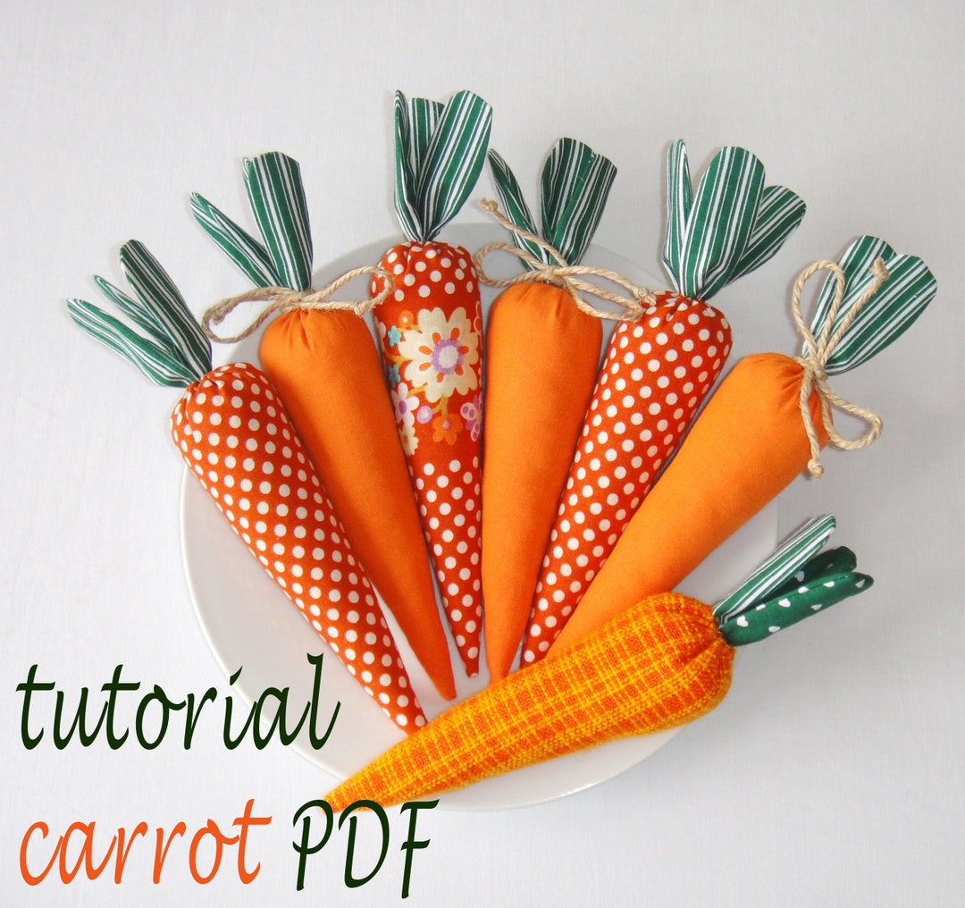 Pattern Carrots PDF, DIY Home Holiday Decor, Carrot Sewing Tutorial ...