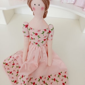 Doll in Apricot Dress, Tilda Doll, Ragdoll, Handmade Doll, Gift for Mom ...