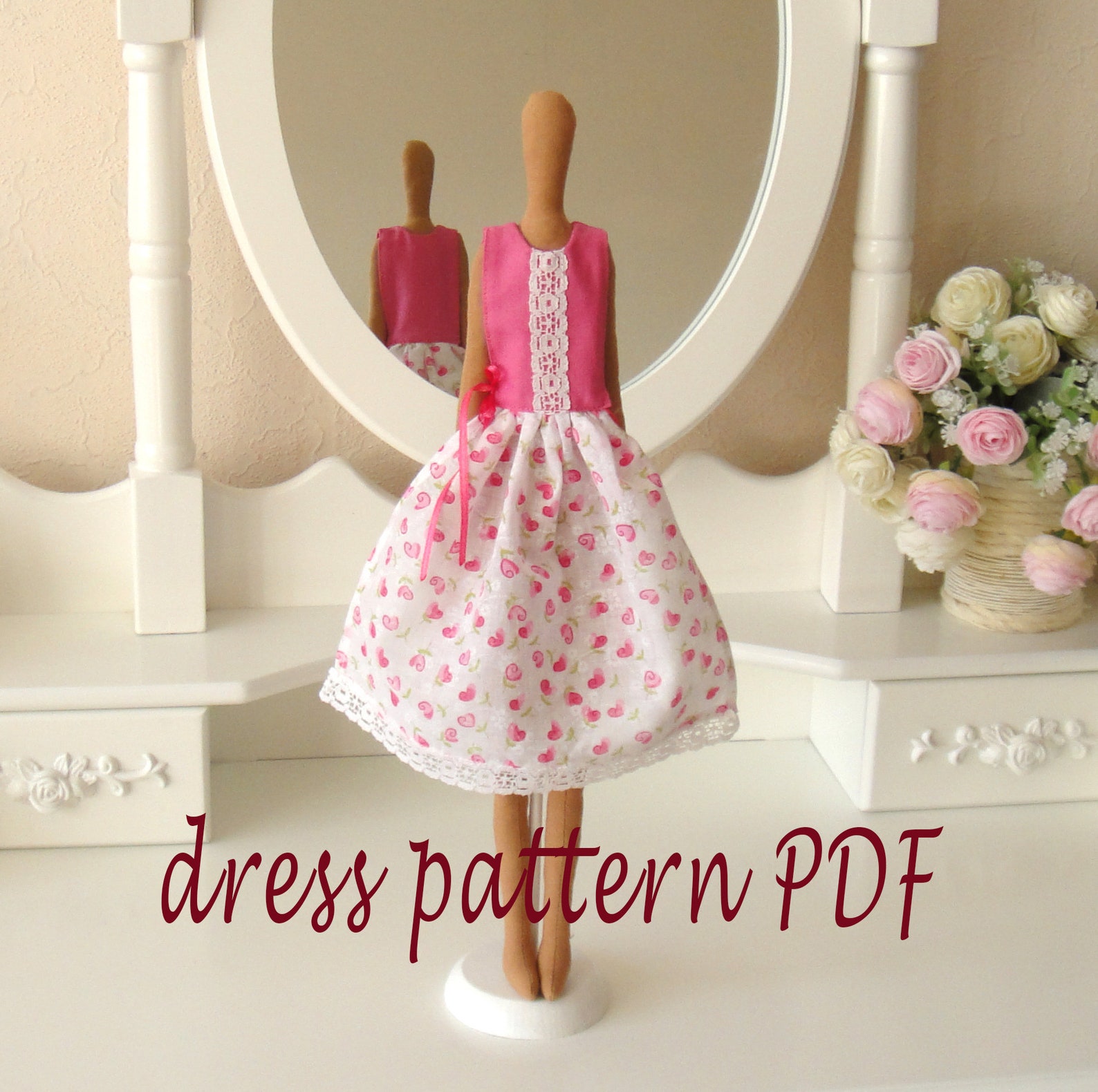 Doll Dress Pattern PDF Summer Dress for a Doll by Hand Doll | Etsy