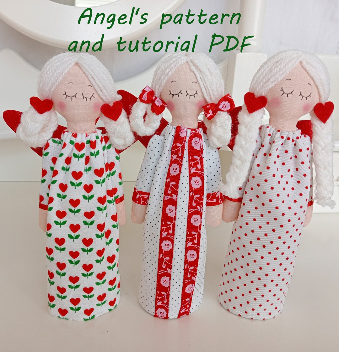 Angel With a Heart PDF Pattern, DIY Valentine's Day Gift, Soft Doll ...