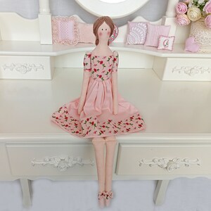 Doll in Apricot Dress, Tilda Doll, Ragdoll, Handmade Doll, Gift for Mom ...