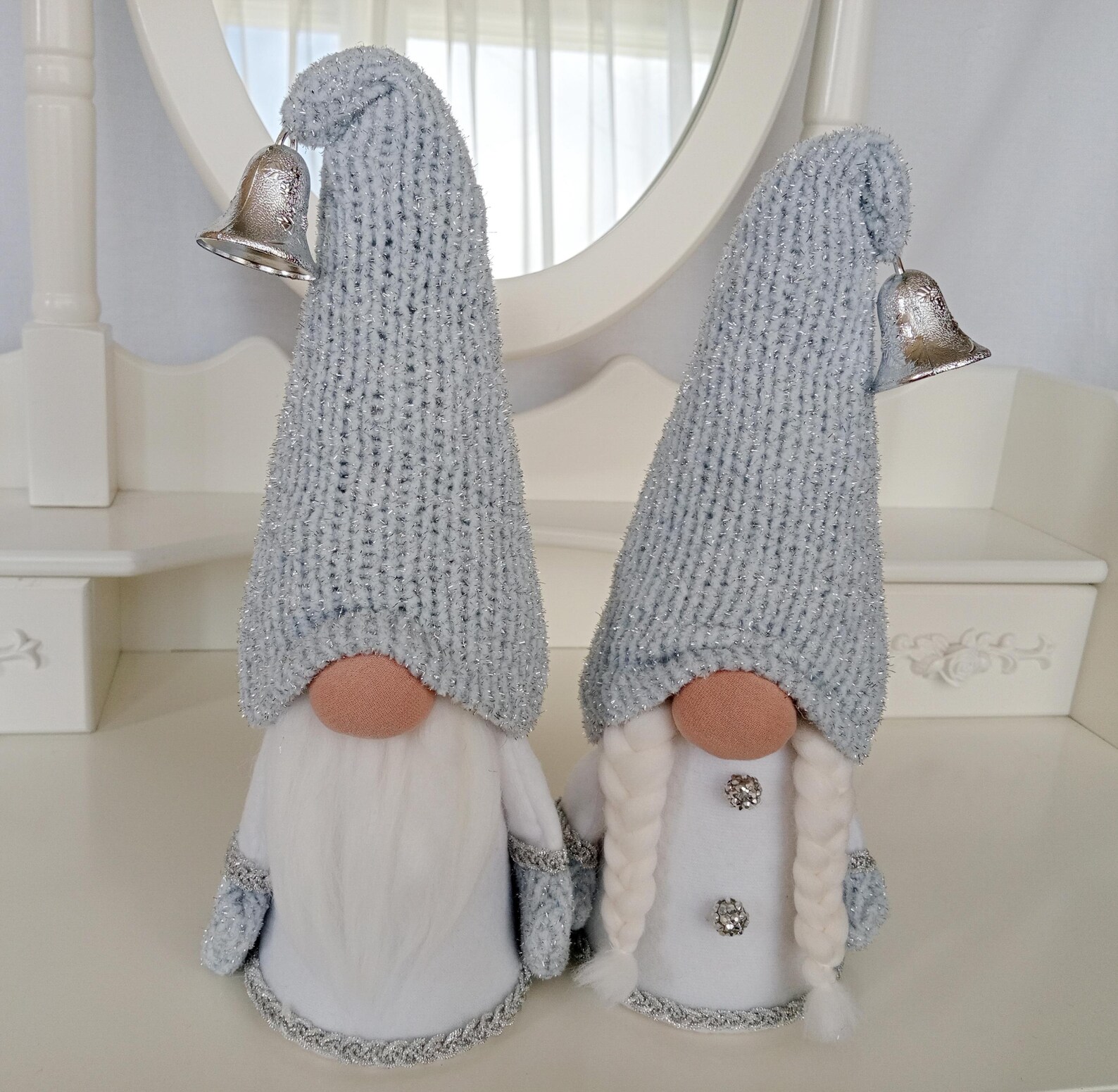 White and Blue Gnomes, Scandinavian Gnomes, Gnome, Winter Gnome ...