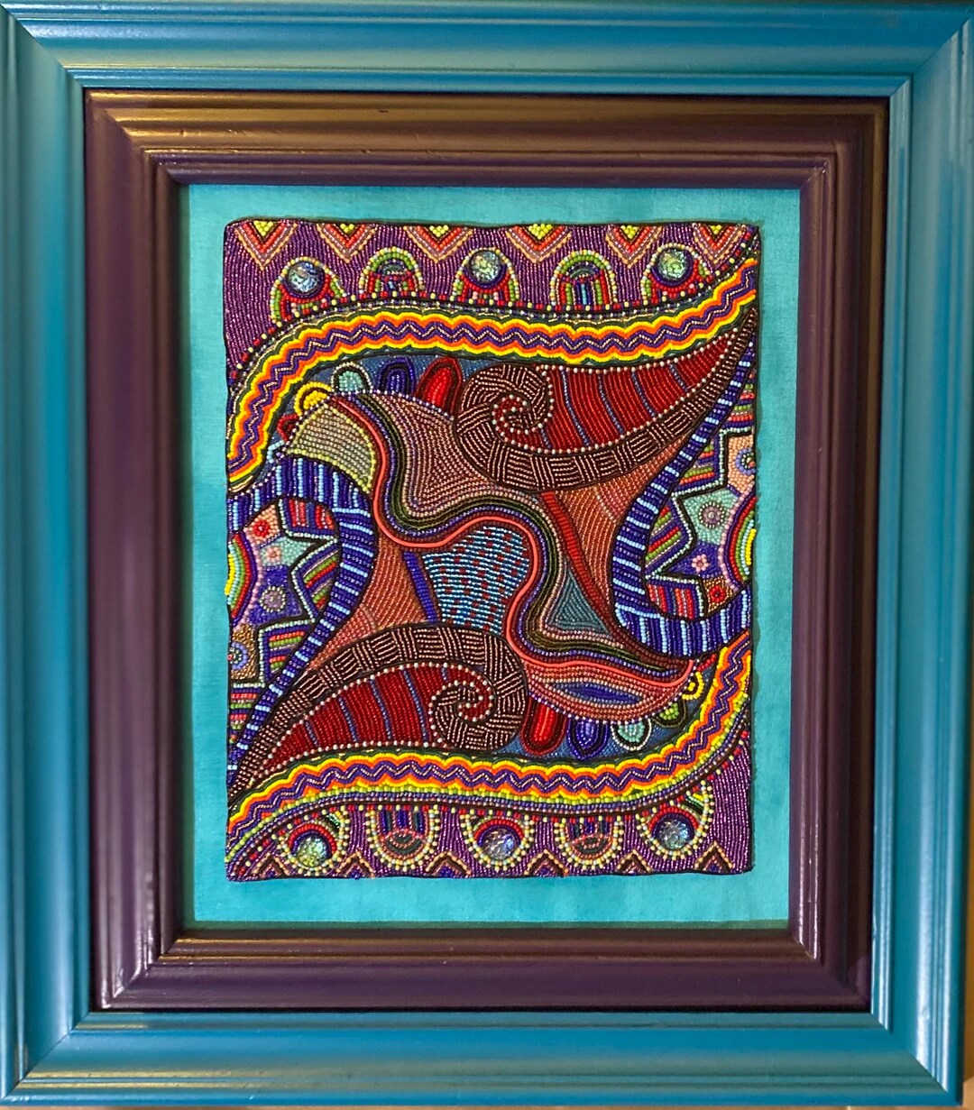 Hand Beaded One of A Kind Abstract Bead 