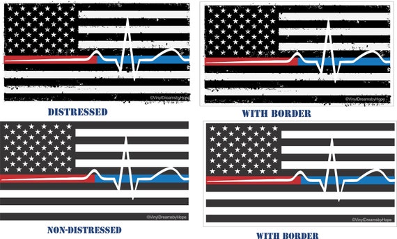 Back The Red and Blue decal Thin Blue/Red Line bandera EMS | Etsy
