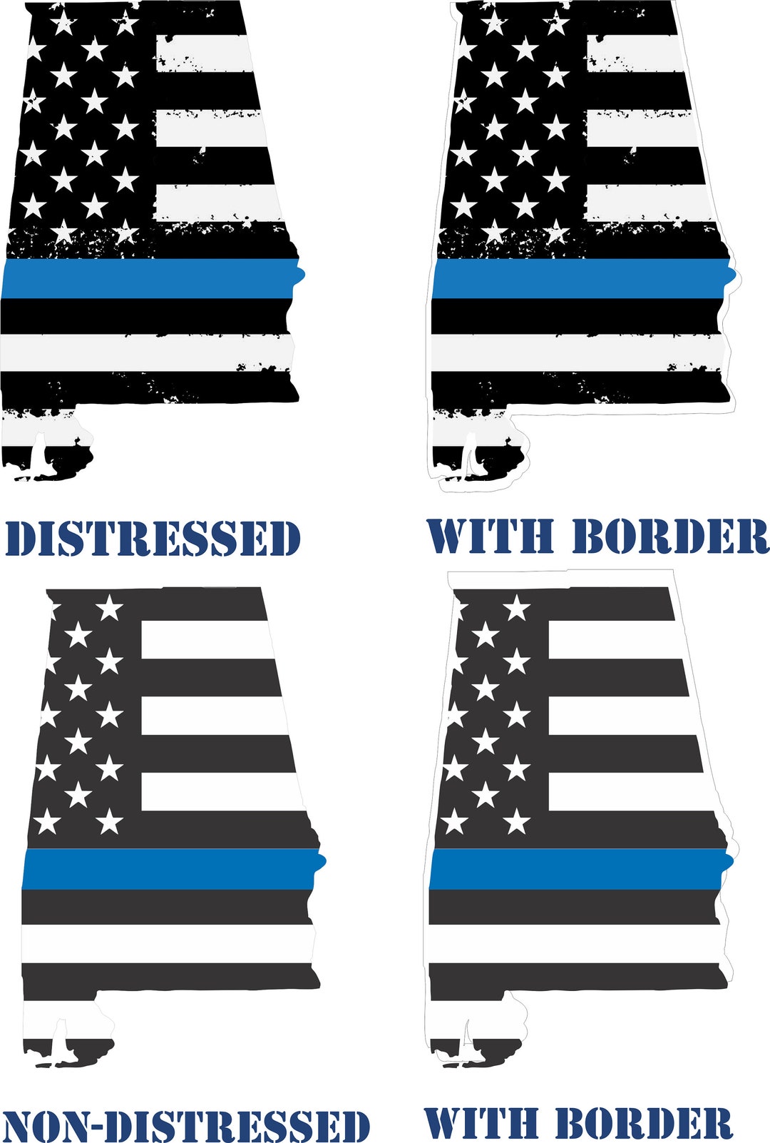 Back the Blue - Thin Blue Line State Shaped Decal. Support the Blue ...