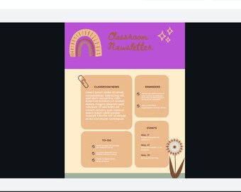 Rainbow Newsletter Templates - Etsy