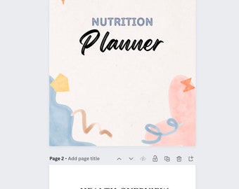 Nutrition Planner - Etsy