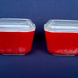 Pyrex Set, Vintage Fridgies Set, 8 Pieces, Rectangular Bowls With Glass ...