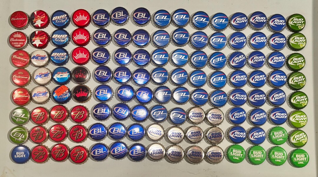 Anheuser Busch Budweiser, Bud Light and Lime, Bud Ice Bottle Caps Lot ...
