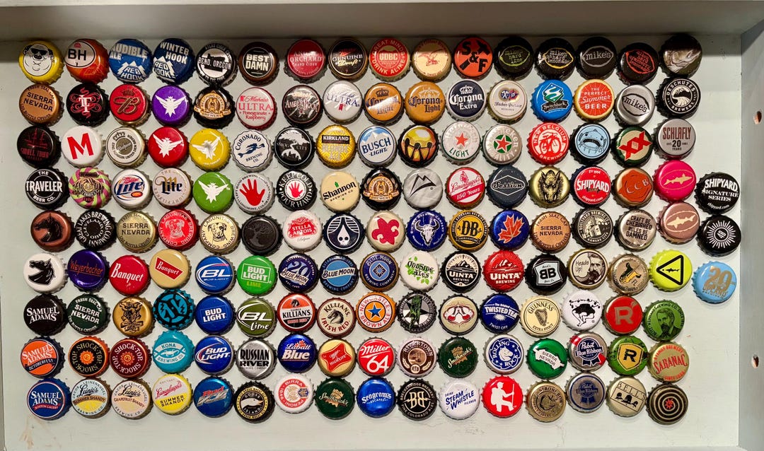 Lot of 147 Beer Bottle Caps Including 85 Craft USA & Popular Domestics ...