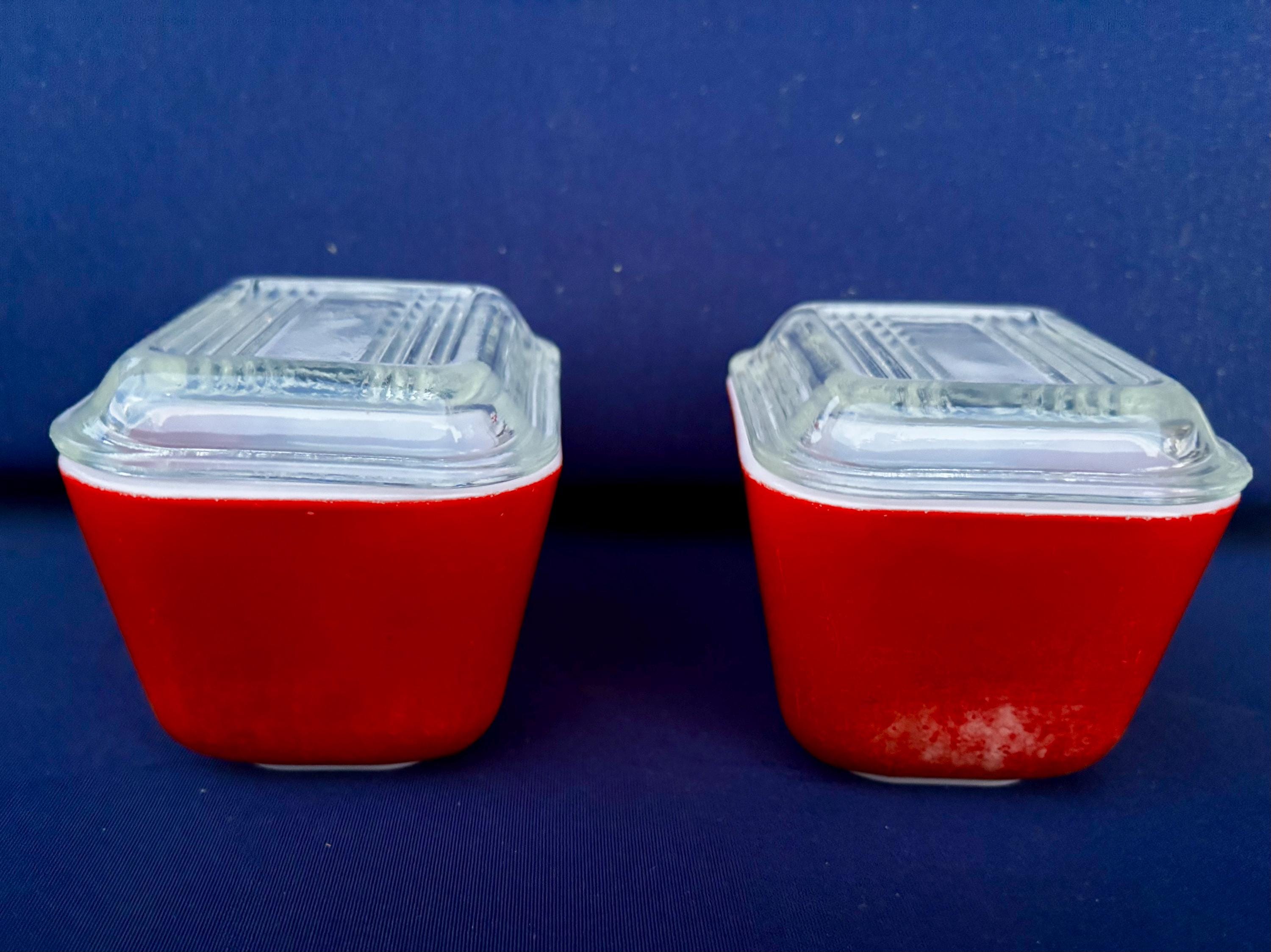 Pyrex Set, Vintage Fridgies Set, 8 Pieces, Rectangular Bowls With Glass ...