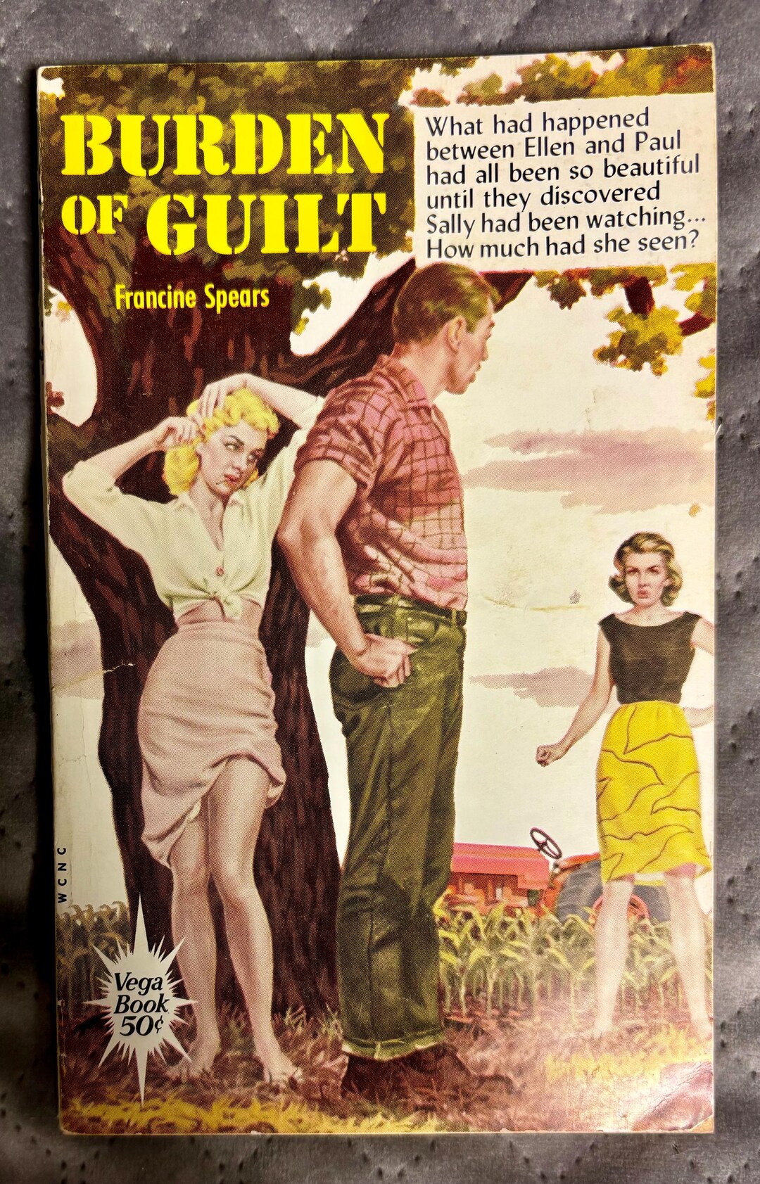 Vintage Sleaze Paperback, Burden of Guilt by Francine Spears, 1960. Vega Books - Etsy