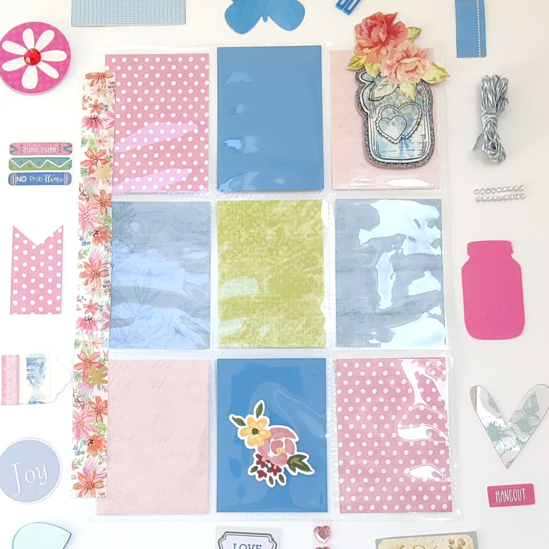 Pink and Blue Pocket Letter Inspiration Kit. Everything Included ...