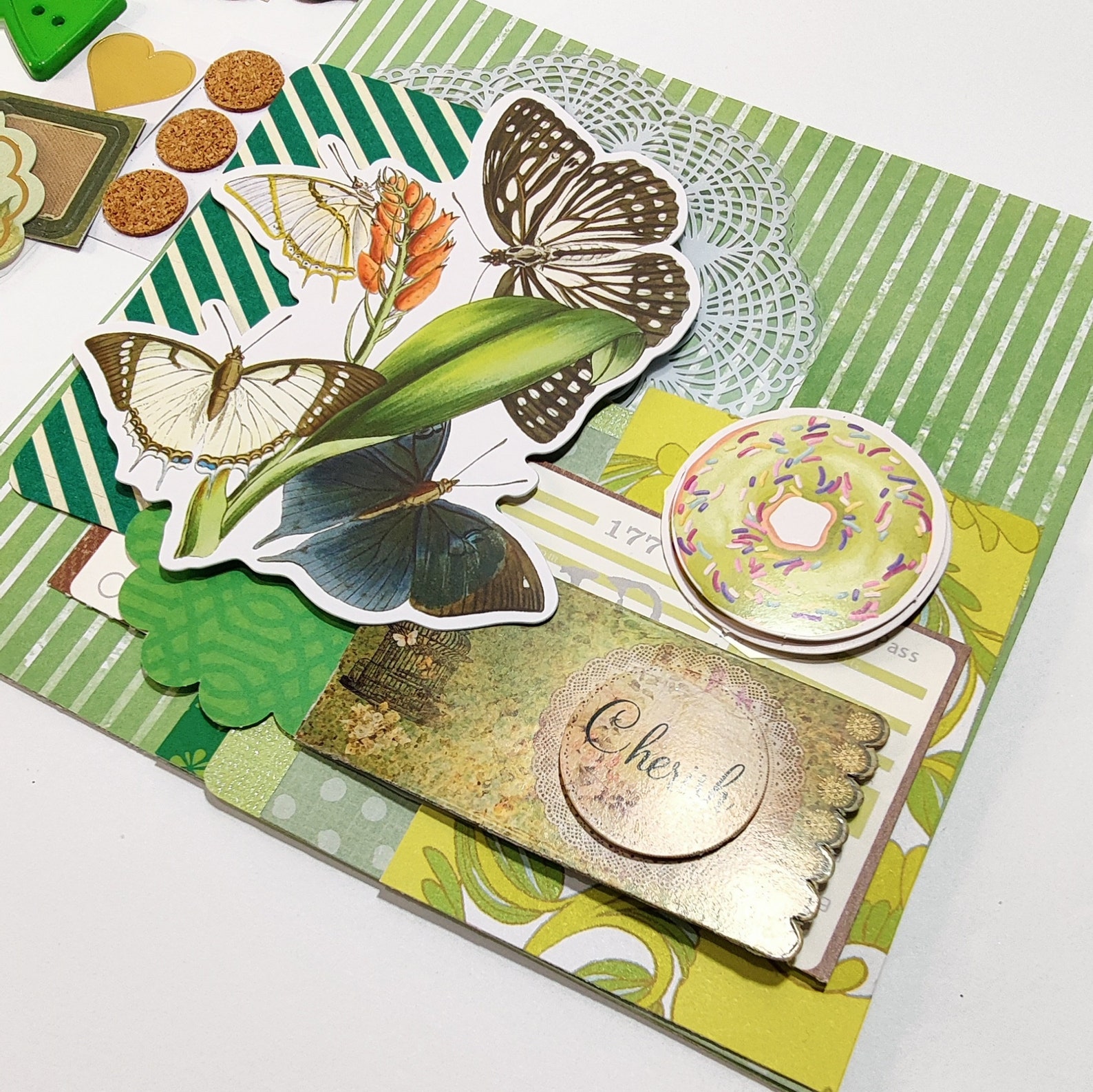 Green Journal Bundle. Scrapbook Kit, Journal Pack, Pocket Letter Pack ...