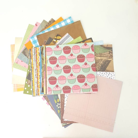 50 Pieces of 6x6 Paper Sheets. Different Prints Color and | Etsy
