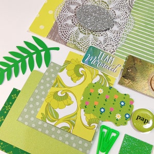 Green Journal Bundle. Scrapbook Kit, Journal Pack, Pocket Letter Pack ...