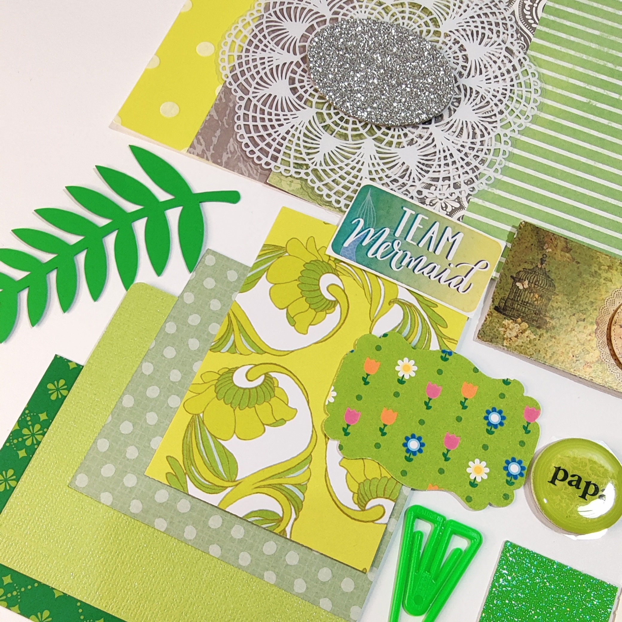 Green Journal Bundle. Scrapbook Kit, Journal Pack, Pocket Letter Pack ...