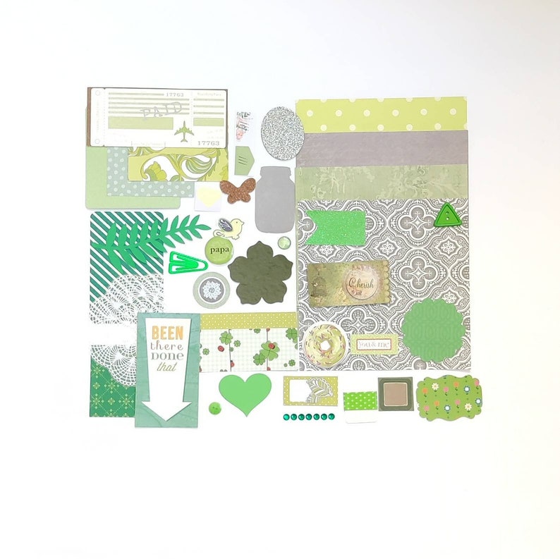 Green Journal Bundle. Scrapbook Kit, Journal Pack, Pocket Letter Pack ...