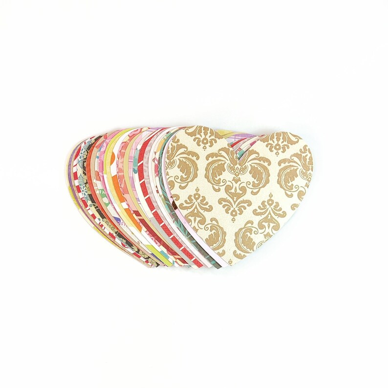 25 Paper Heart Cutouts, Heart Shapes, Heart Die Cuts, Different Colors ...