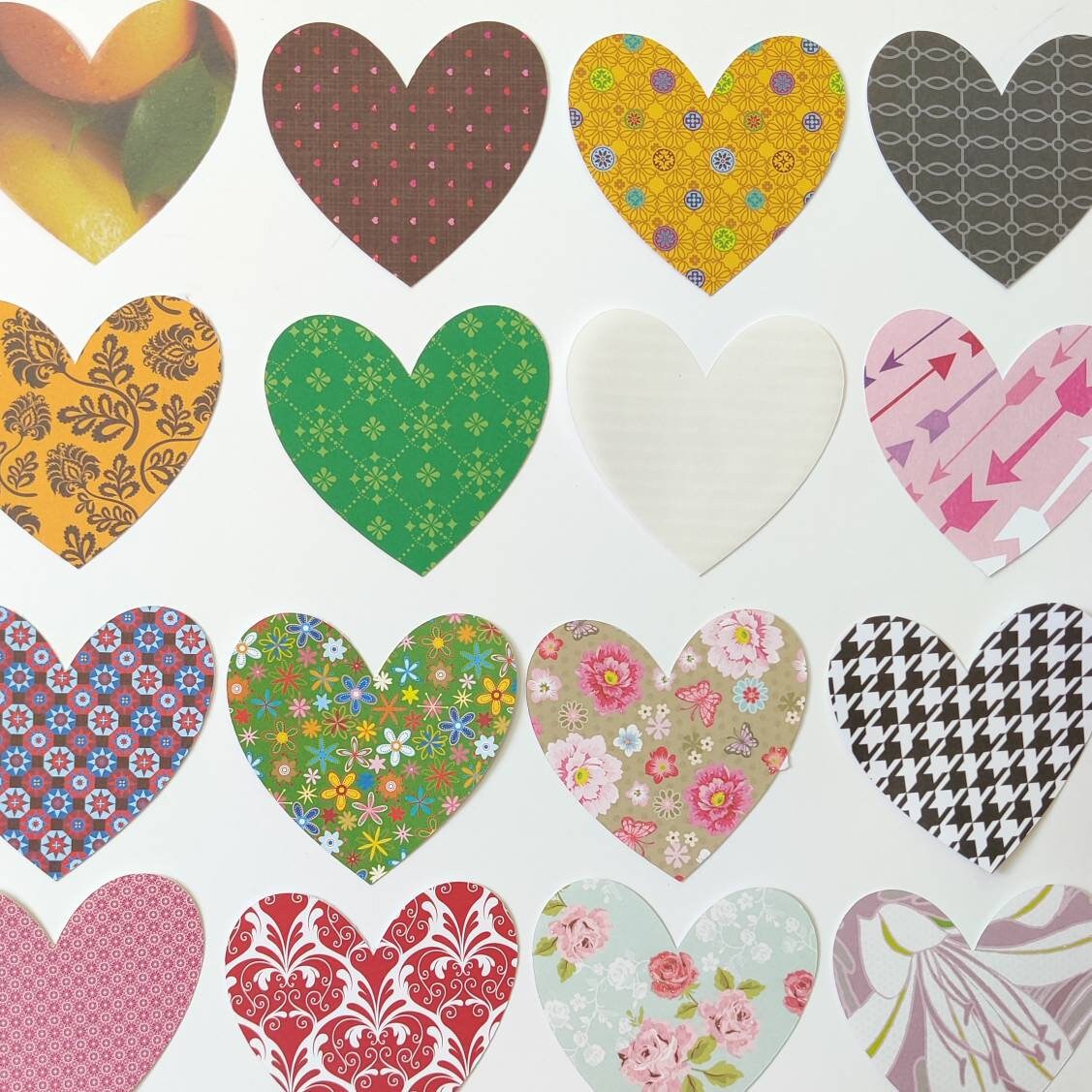 25 Paper Heart Cutouts, Heart Shapes, Heart Die Cuts, Different Colors ...