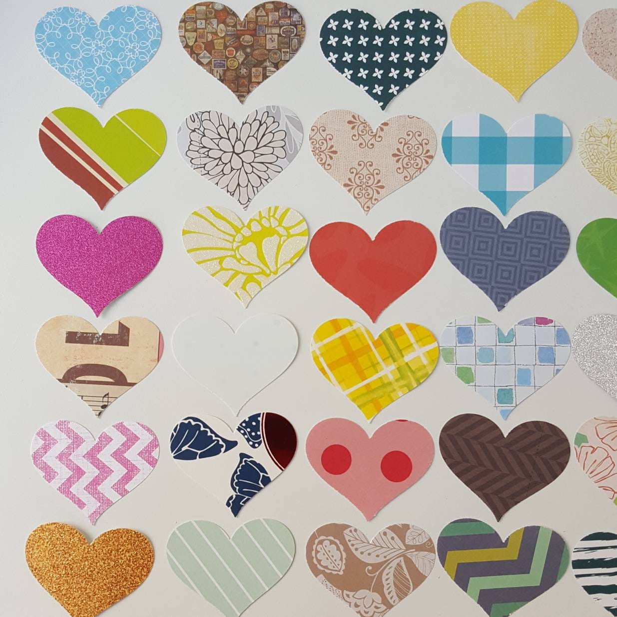 50 Paper Heart Cutouts. Embellishments. Die Cuts. 50 Pieces. Beautiful ...
