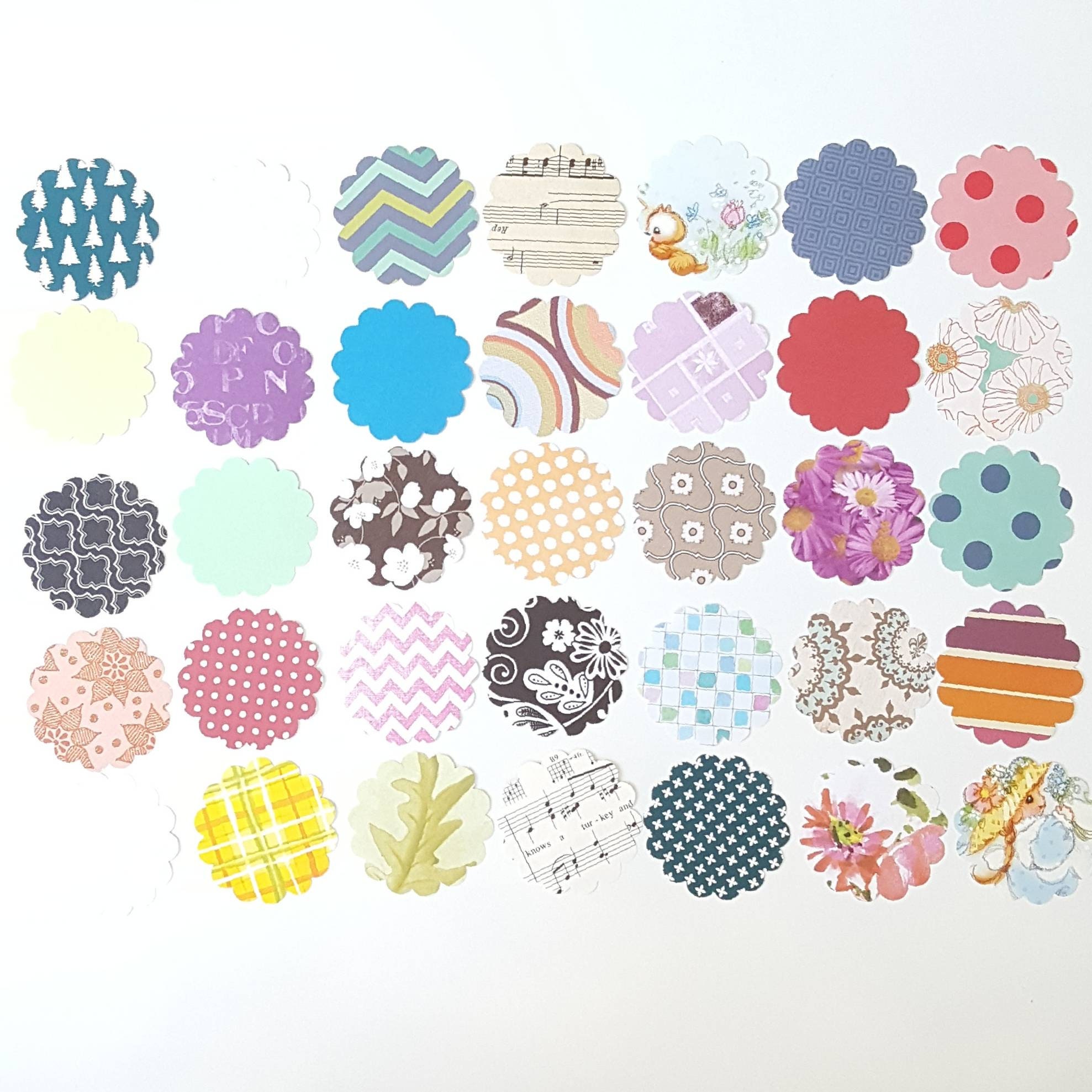 50 Scalloped Circle Shape Cut Outs 50 Paper Flower Cutouts. - Etsy UK