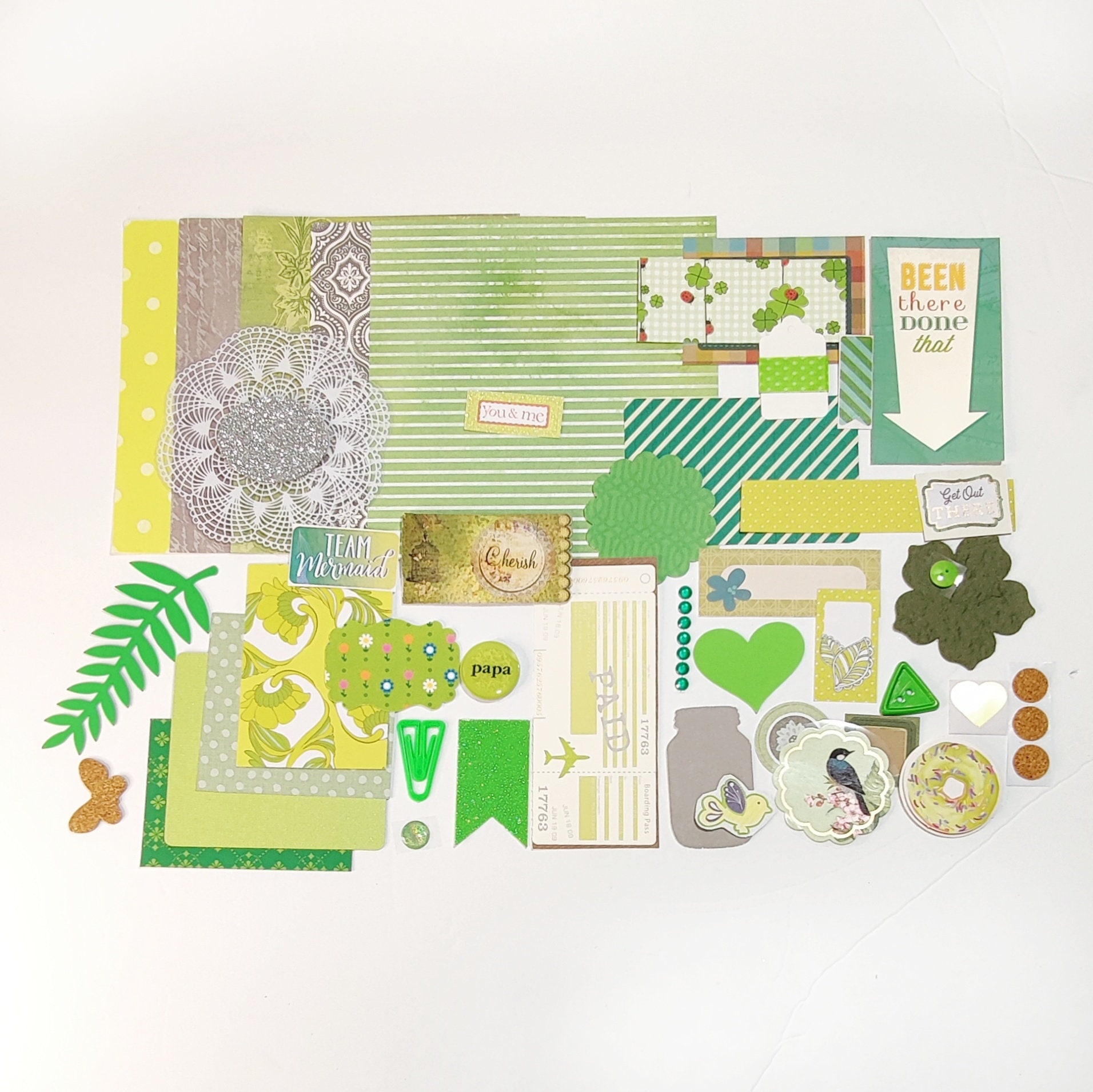 Green Journal Bundle. Scrapbook Kit, Journal Pack, Pocket Letter Pack ...