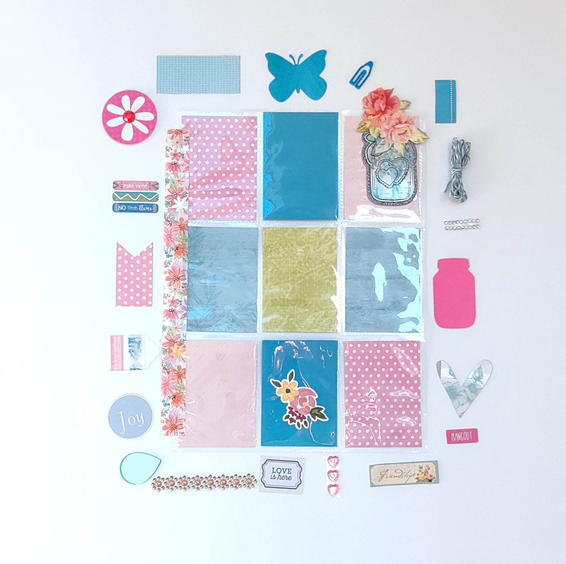 Pink and Blue Pocket Letter Inspiration Kit. Everything Included ...