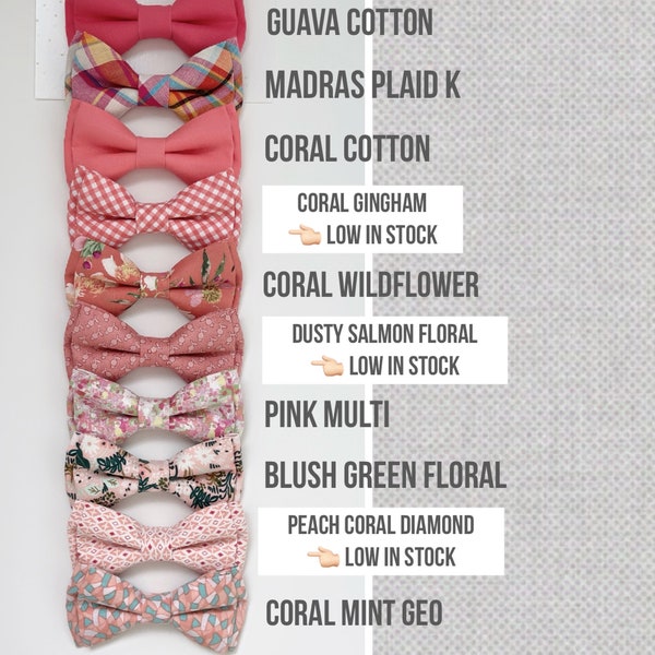 Coral Bow Tie - Etsy