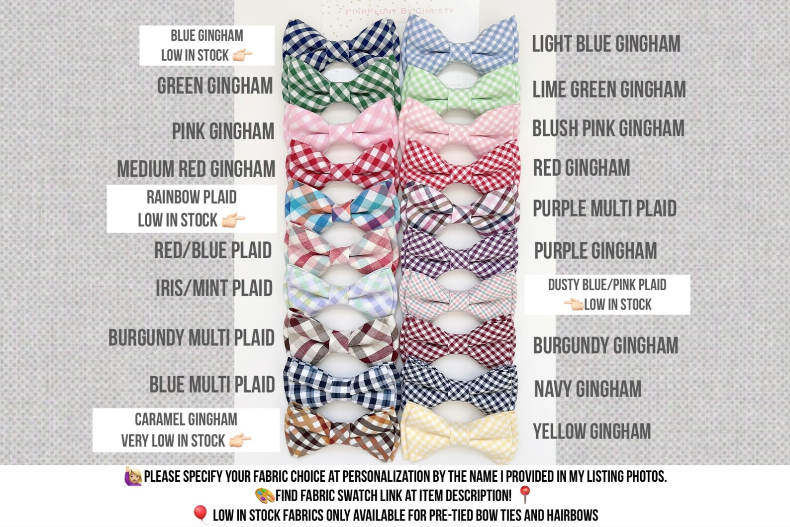 Pastel Gingham Bow Ties Gingham Bowties Pastel Checkered Bow - Etsy