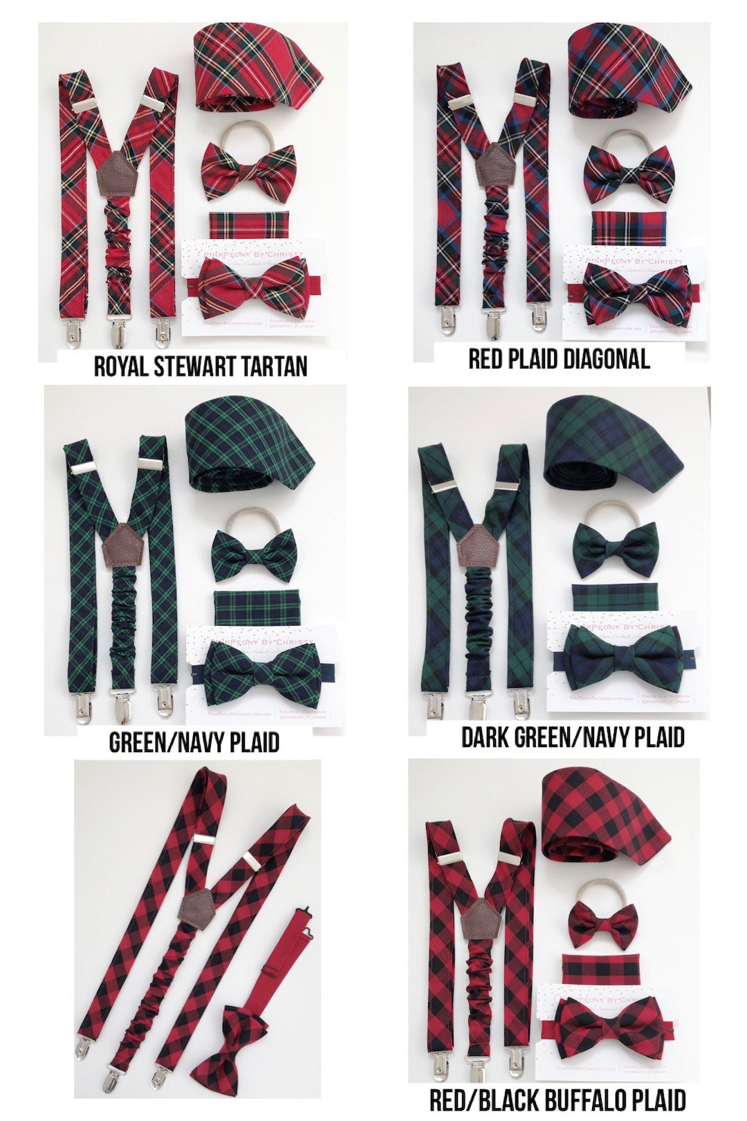 Bowtie and Suspender Set-choose Your Fabric- Tartan Suspenders- Wedding ...