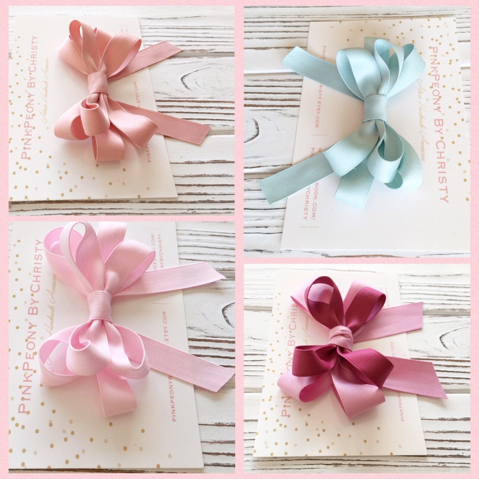 Pretty Hair Bows Choose Your Color Pink Light Mint Bows - Etsy