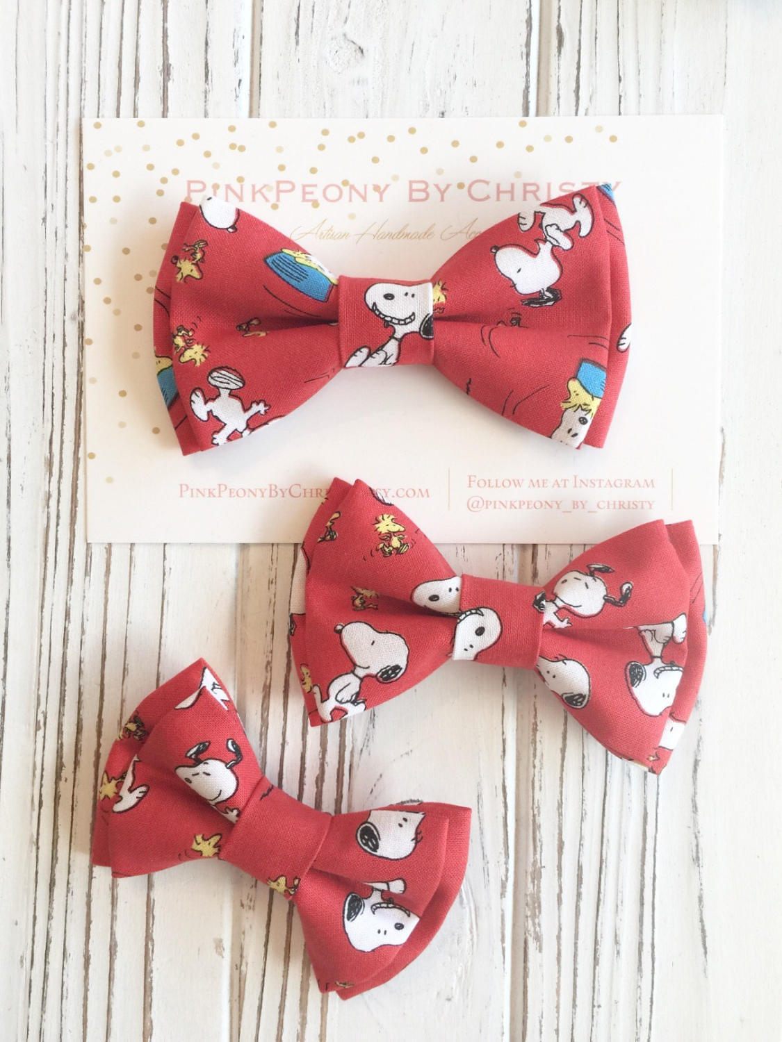 Snoopy bow tie Peacuts bow tie Charlie Brown bow tie Red | Etsy