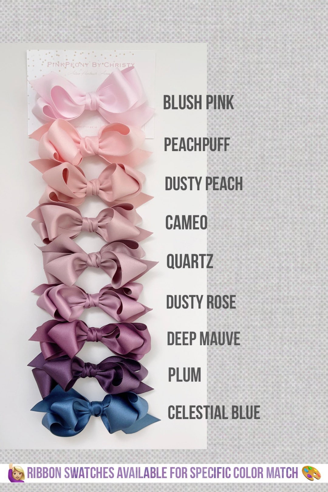 Satin Hair Bow: Dusty Rose, Cameo, Quartz - Boutique Style - Etsy