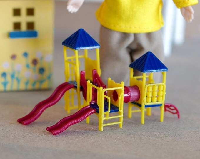 Dollhouse Playground Towers Slide Tube Tunnel , 1:12 Scale Decoration ...