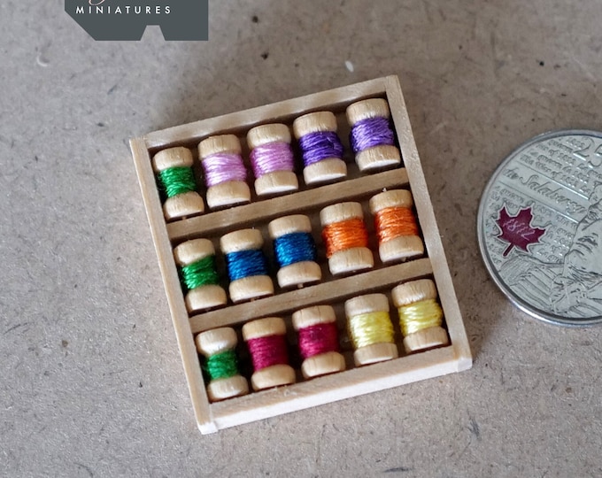 Dollhouse Box of Cotton Thread 1:12 Scale Miniature Sewing Thread in ...