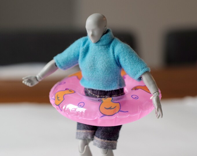 Miniature Round Pool Float 1:12 Scale Dollhouse Swimming Pool Tube ...