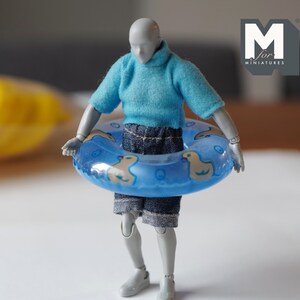 Miniature Round Pool Float 1:12 Scale Dollhouse Supplies Swimming Pool ...