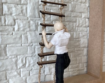Dolls House Old Rope Ladder Miniature Wooden Garden Tree House ...