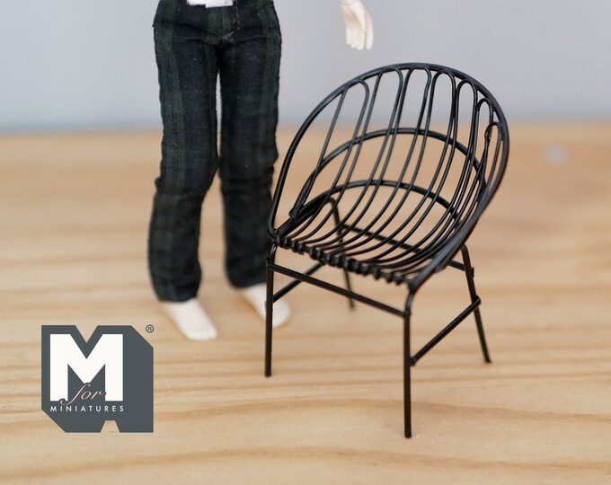 Dollhouse Bow Back Chair 1:12 Scale Miniature Furniture Dining Chair ...