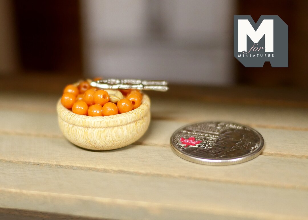 1 Inch Scale Dollhouse Miniature Nut Cracker and Nuts in Basket - E019 ...